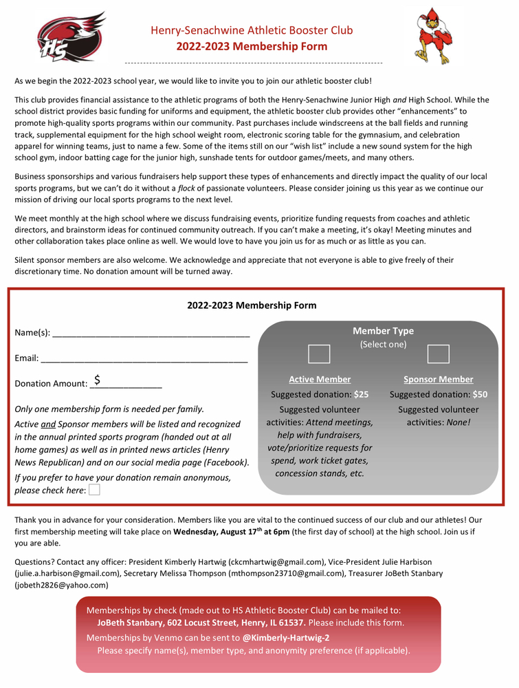 2022-2023 Membership Form - Henry-Senachwine Athletic Booster Club ...